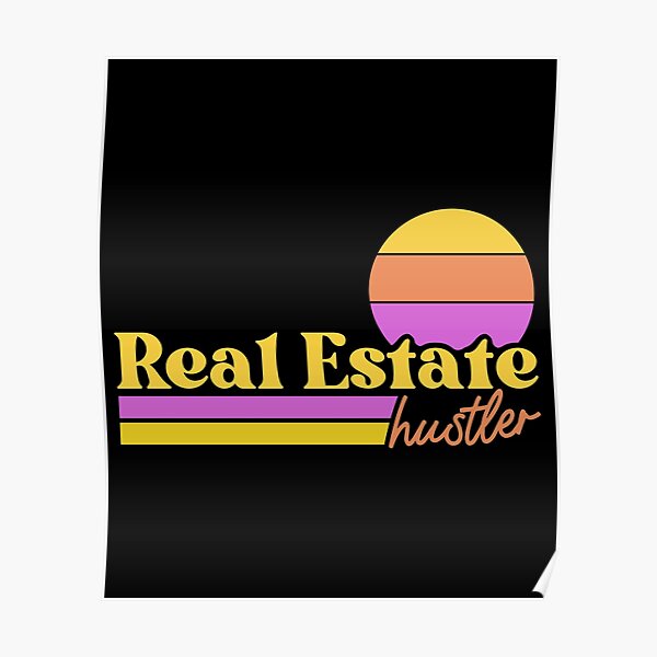 "Real Estate Hustler Vintage 70s 80s Retro Real Estate Agent" Poster ...