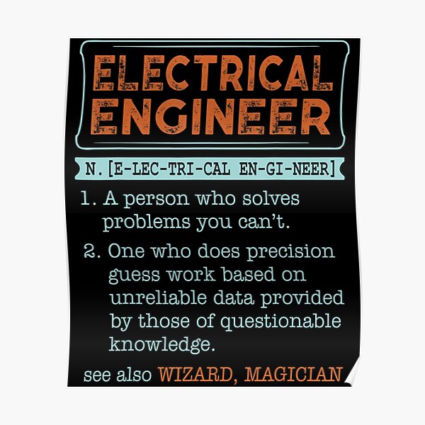 "Electrical Engineer Dictionary Noun Wizard Magician" Poster for Sale ...