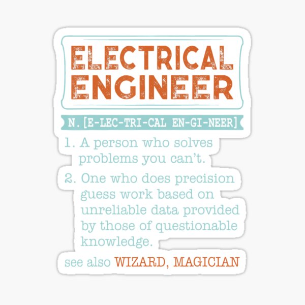 "Electrical Engineer Dictionary Noun Wizard Magician" Sticker for Sale ...
