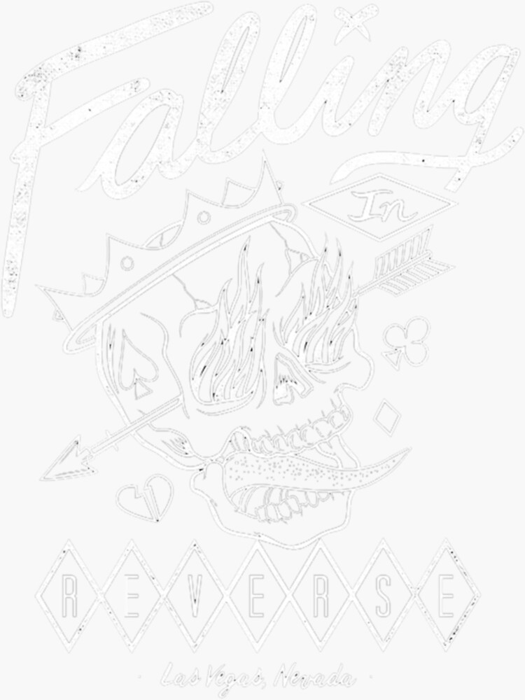 "Falling In Reverse Official Merchandise Flame Skull" Sticker for Sale ...