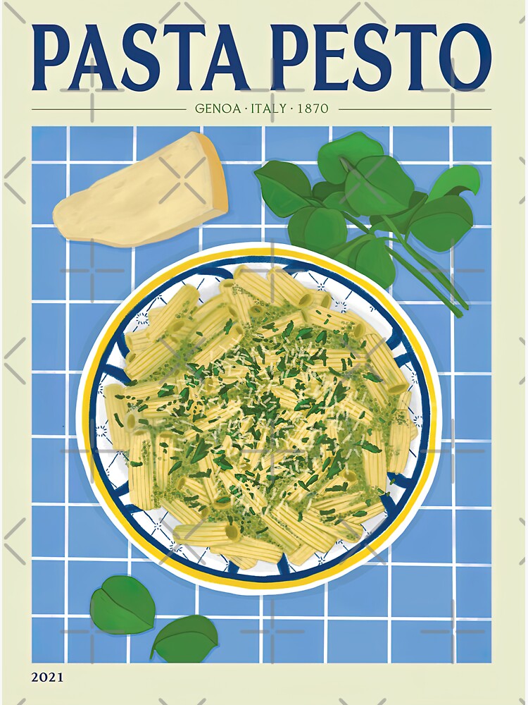 "The Pasta Pesto Genoa 1870" Sticker for Sale by sandraduerr | Redbubble