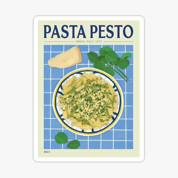 "The Pasta Pesto Genoa 1870" Sticker for Sale by sandraduerr | Redbubble