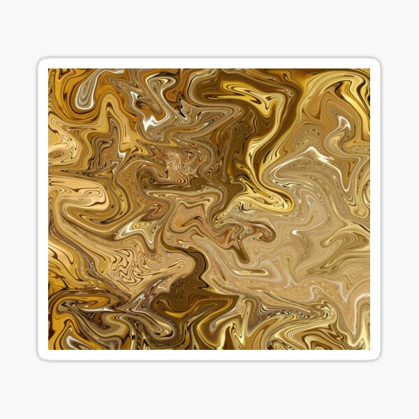"Beautiful Brown and Yellow Color Liquid Marble design" Sticker for ...