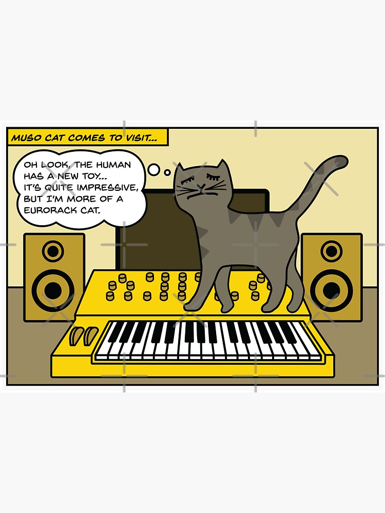 "Synth Cat Yellow" Sticker for Sale by AtomicMalibu | Redbubble