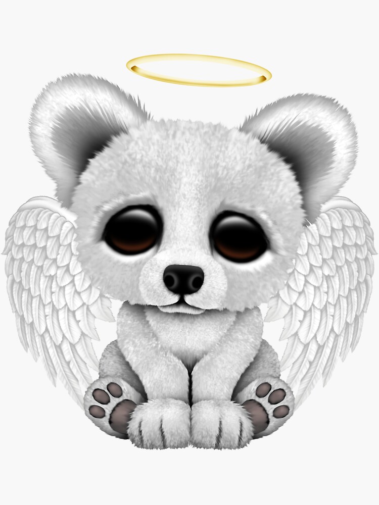 "Cute Baby Polar Bear Cub Angel" Sticker by JeffBartels | Redbubble