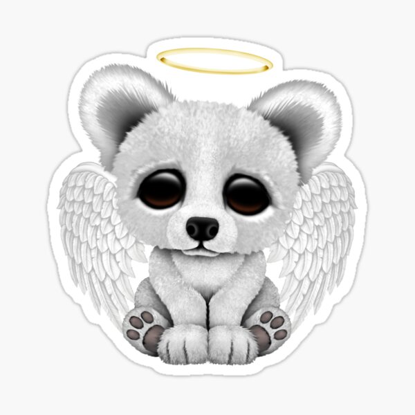"Cute Baby Polar Bear Cub Angel" Sticker by JeffBartels | Redbubble