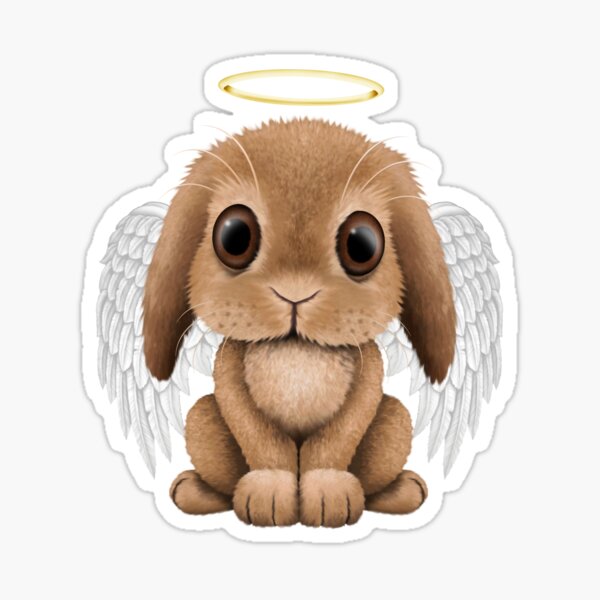 "Cute Baby Bunny Angel" Sticker by JeffBartels | Redbubble