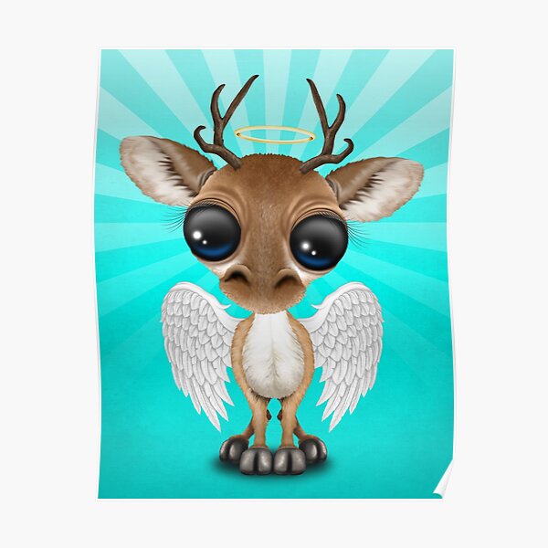 "Cute Baby Deer Angel" Poster for Sale by JeffBartels | Redbubble