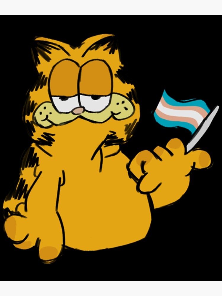 "garfield trans rights Premium " Poster for Sale by Johnhell | Redbubble