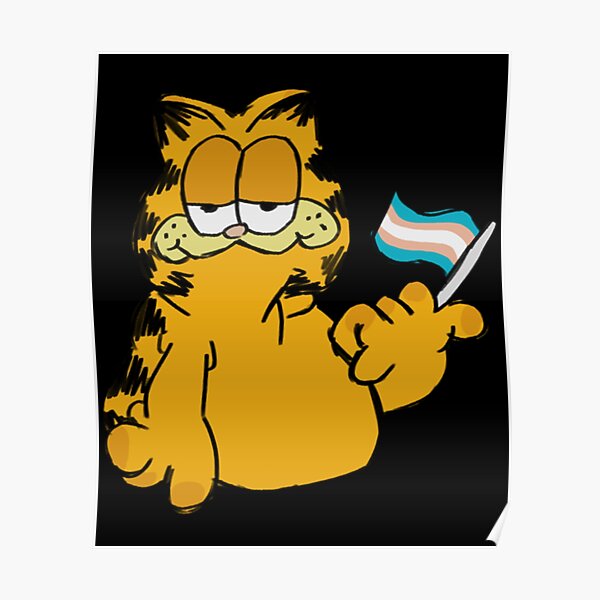 "garfield trans rights Premium " Poster for Sale by Johnhell | Redbubble