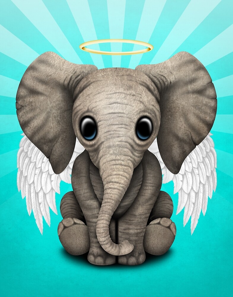 "Cute Baby Elephant Angel" by jeff bartels | Redbubble