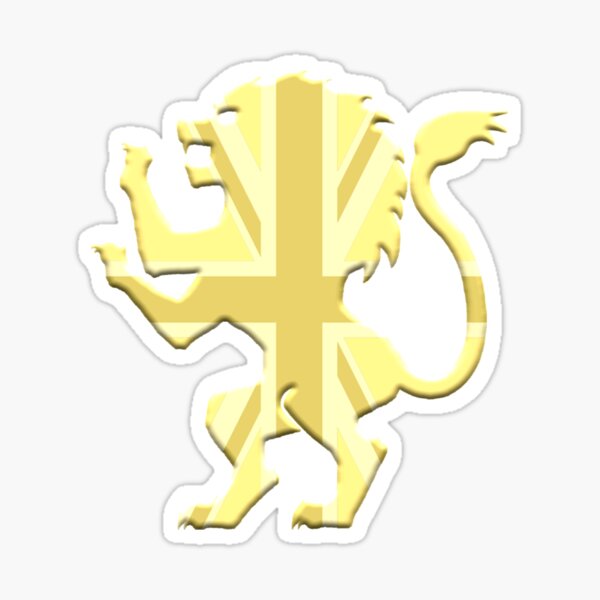 "Golden Union Jack Lion Rampant E" Sticker for Sale by dydellhrfane ...
