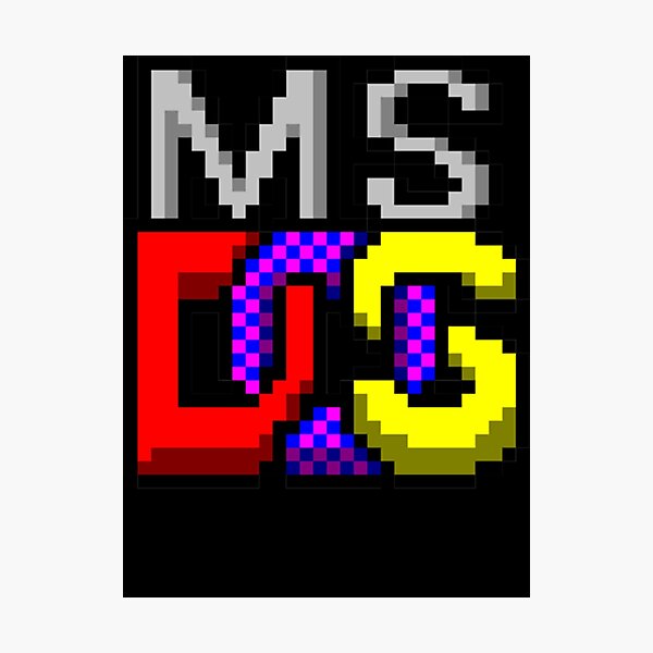 "MS-DOS Icon Retro Pixel Computer Symbol E" Photographic Print for Sale ...