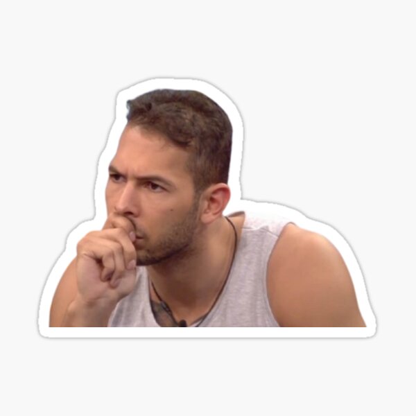 "Andrew Tate when he thinks" Sticker for Sale by Mujtba01 | Redbubble