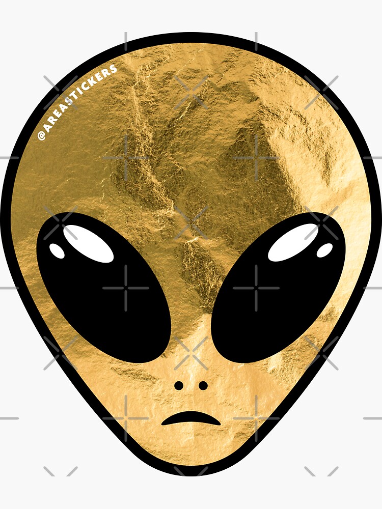 "Alien head - Gold skin" Sticker for Sale by AreaStickers | Redbubble
