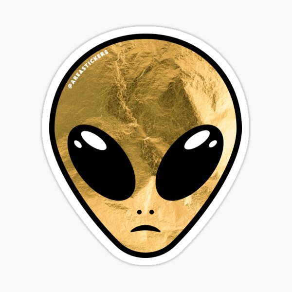 "Alien head - Gold skin" Sticker for Sale by AreaStickers | Redbubble