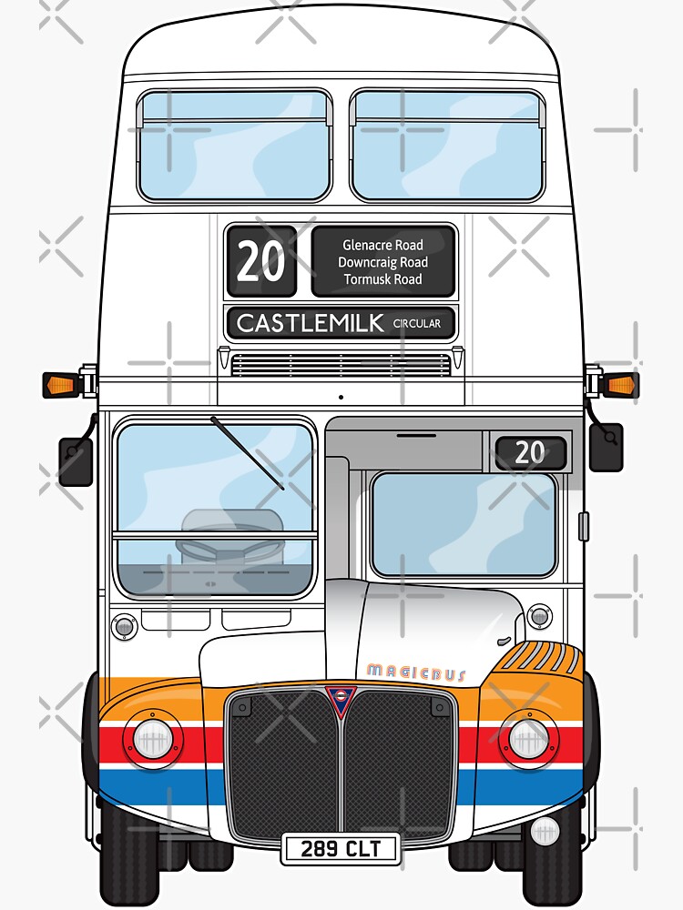 "Stagecoach Magicbus Routemaster Bus 80s 289CLT Illustration" Sticker ...
