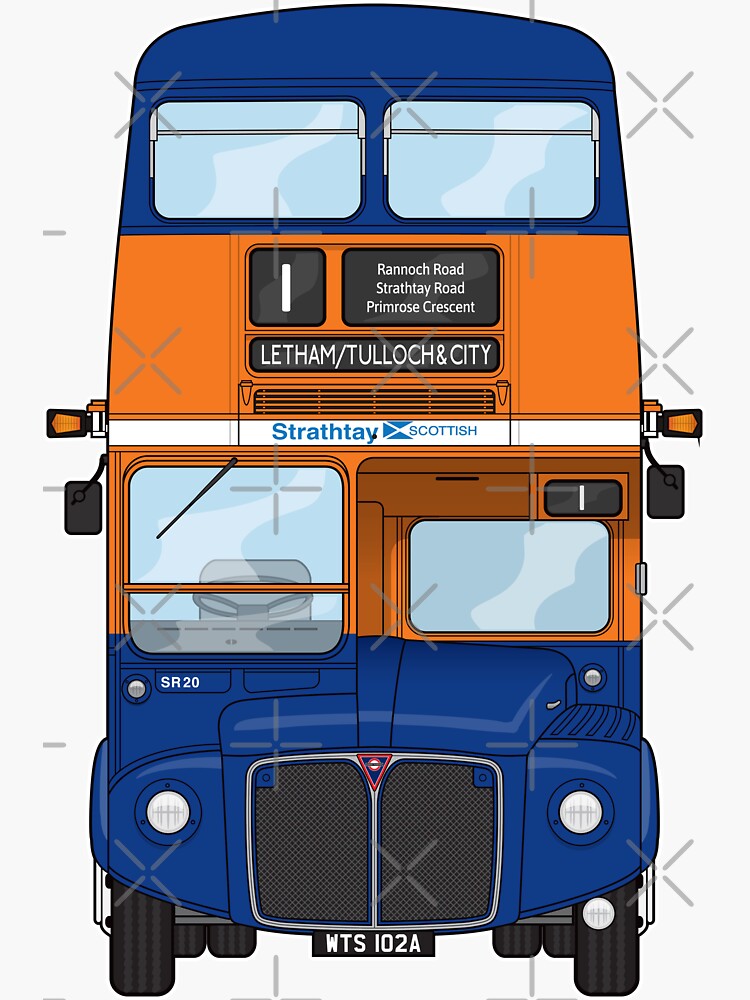 "Strathtay Routemaster Bus SR20 WTS102A Illustration" Sticker for Sale ...