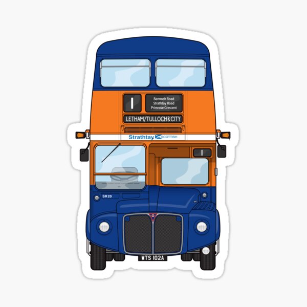 "Strathtay Routemaster Bus SR20 WTS102A Illustration" Sticker for Sale ...