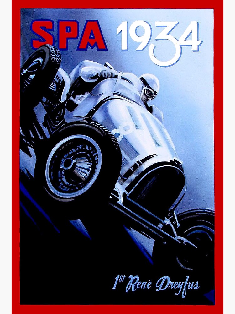 "SPA: Vintage 1934 Grand Prix Auto Advertising Print" Sticker for Sale ...