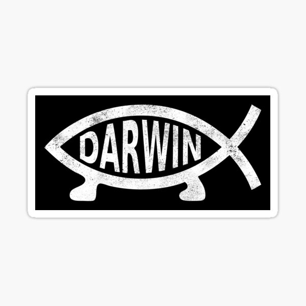 "Darwin Fish (corner distressed design)" Sticker for Sale by ...