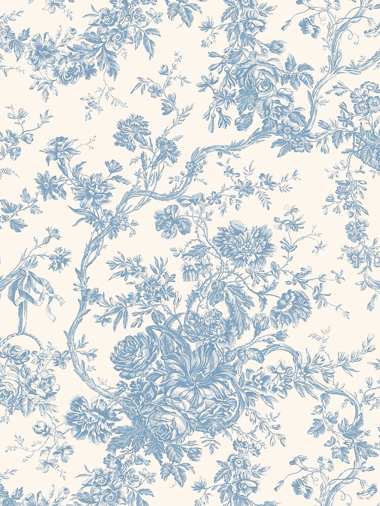 "Toile de Jouy Fleurie Pattern in French Blue Colour" Poster for Sale ...