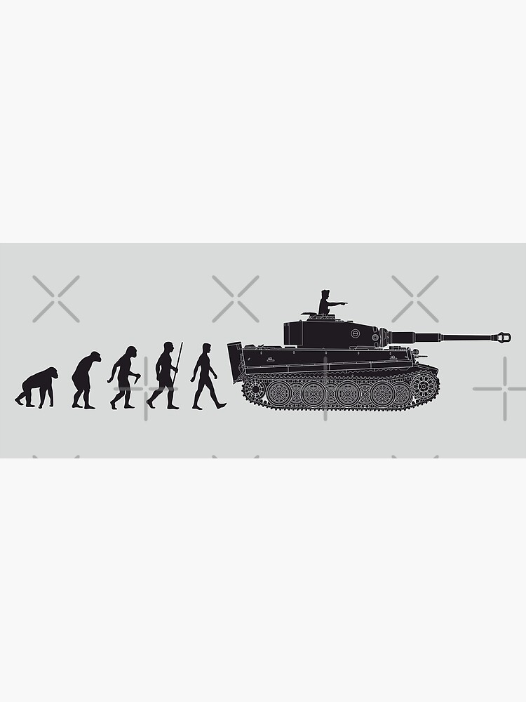 "Humorous design on the theme of evolution and tanks" Poster for Sale ...