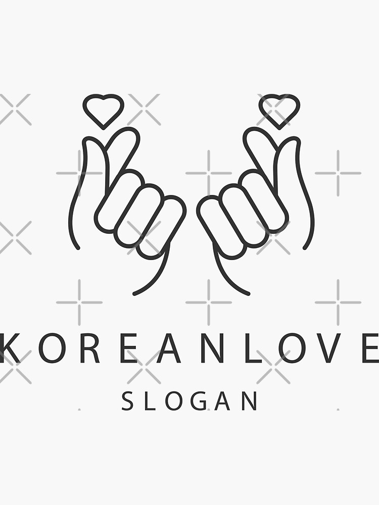 Pegatina «Corazón de dedo, amor de estilo coreano, amor de Corea ...