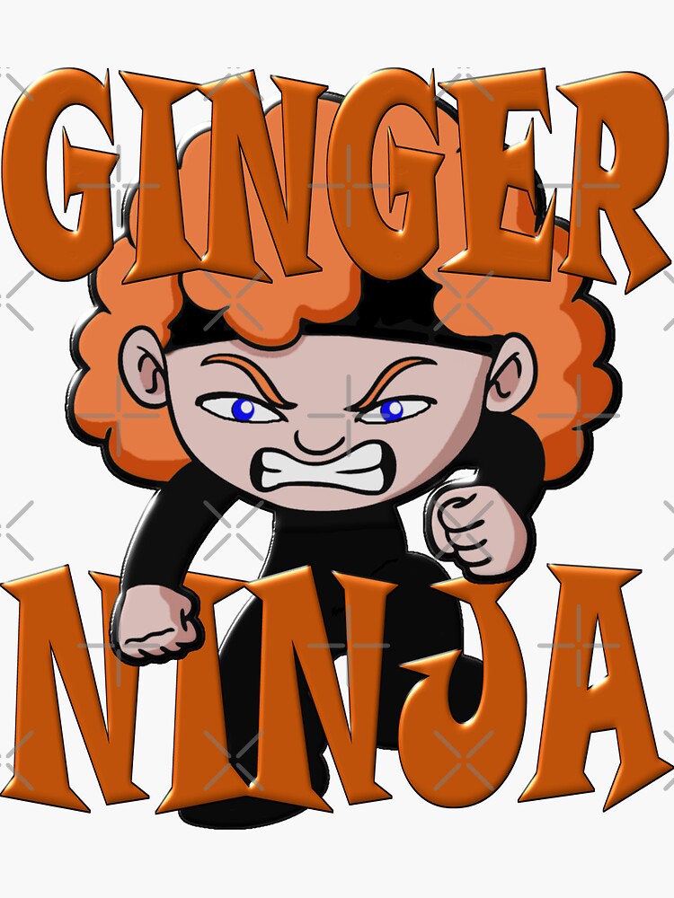 "GINGER NINJA" Sticker for Sale by Paparaw | Redbubble