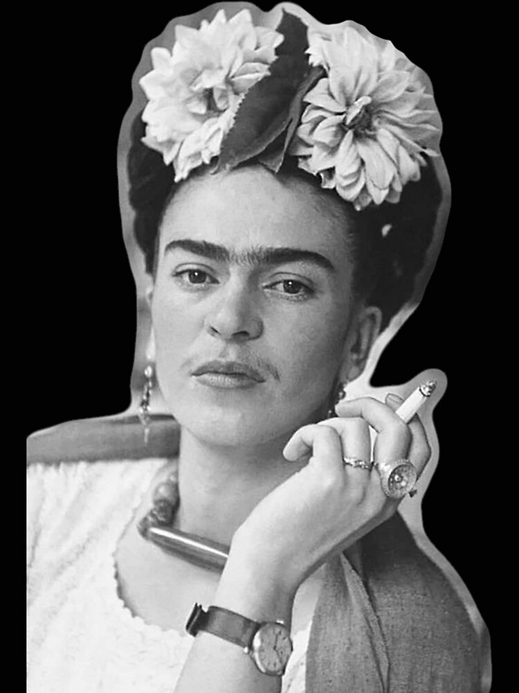 Frida Kahlo Raucht Eine Zigarette Fotodruck Von Bolickefpaine Redbubble