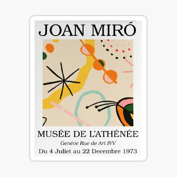 "joan miro 1973 exhibition" Sticker for Sale by sabrinaurner9 | Redbubble
