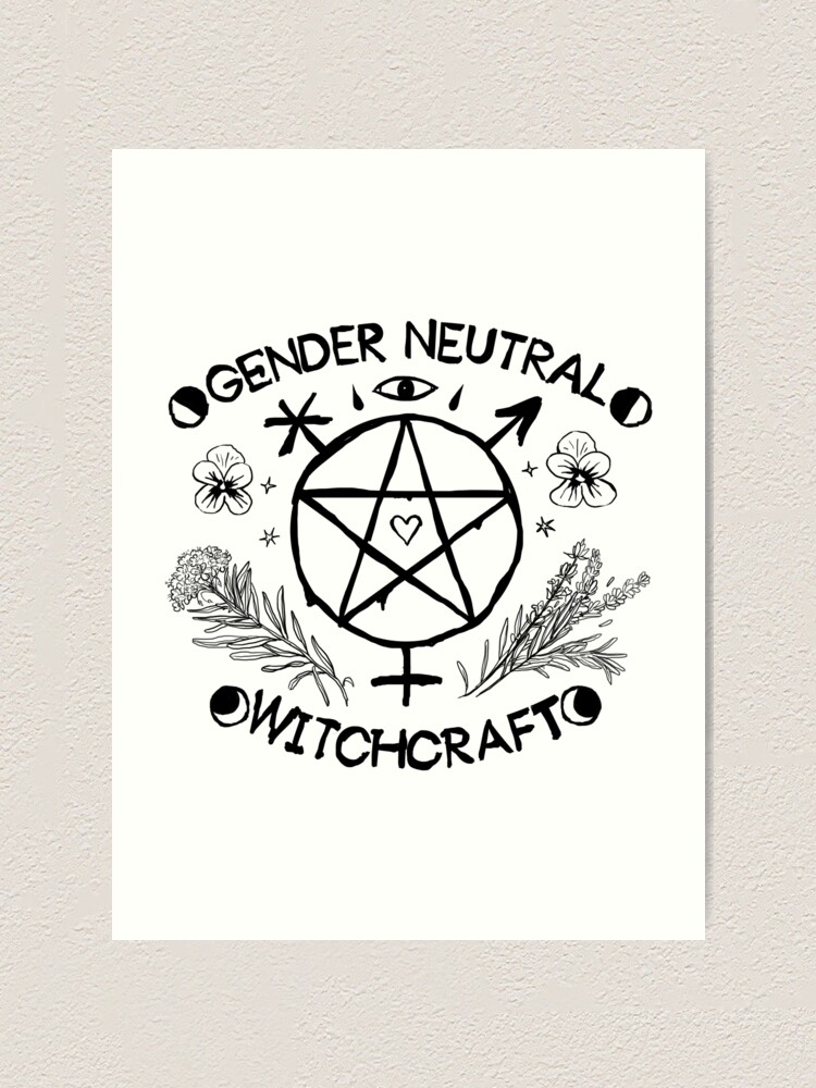 "Gender Neutral Witchcraft (black)" Art Print for Sale by birdblinder ...