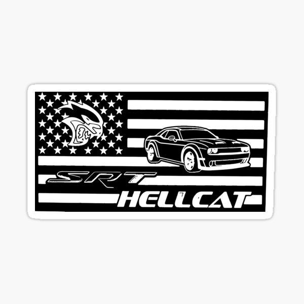 "Dodge Hellcat SRT Retro USA" Sticker for Sale by zinhome | Redbubble