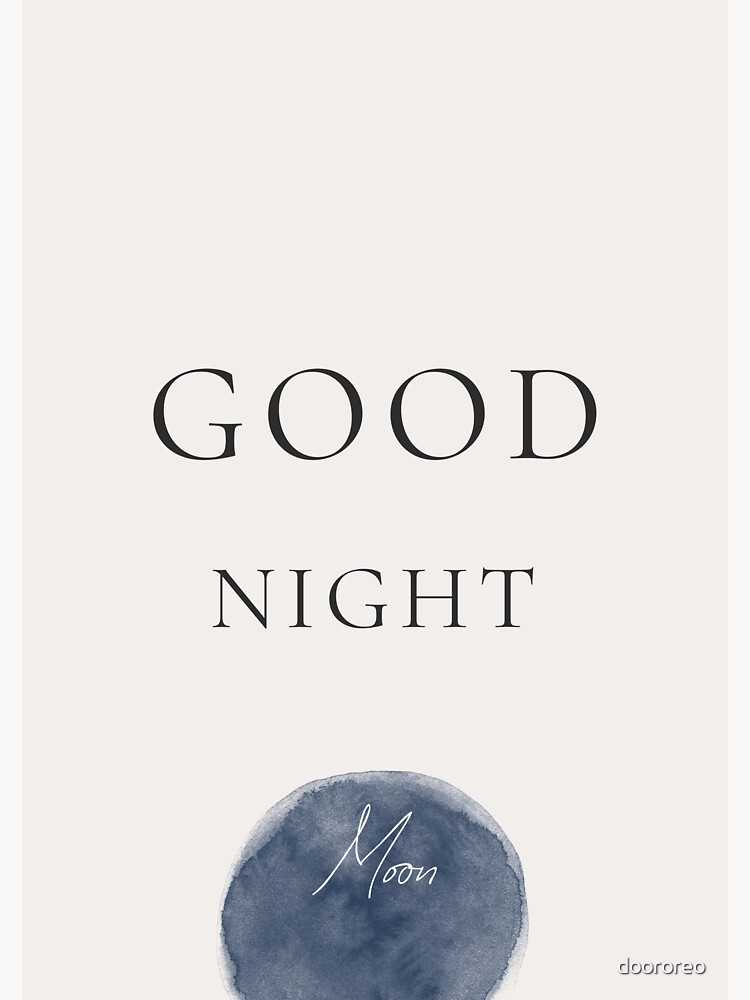 "Good Night Moon" Sticker for Sale by doororeo | Redbubble