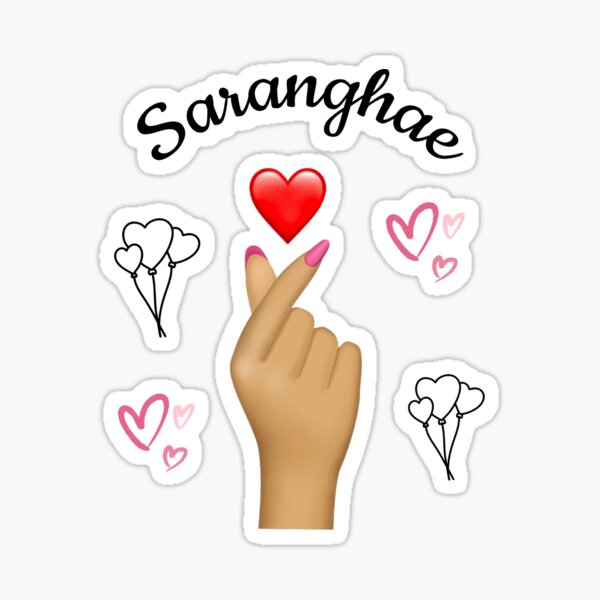 "Saranghae i love you - heart hand gesture - kpop - love word in korean ...