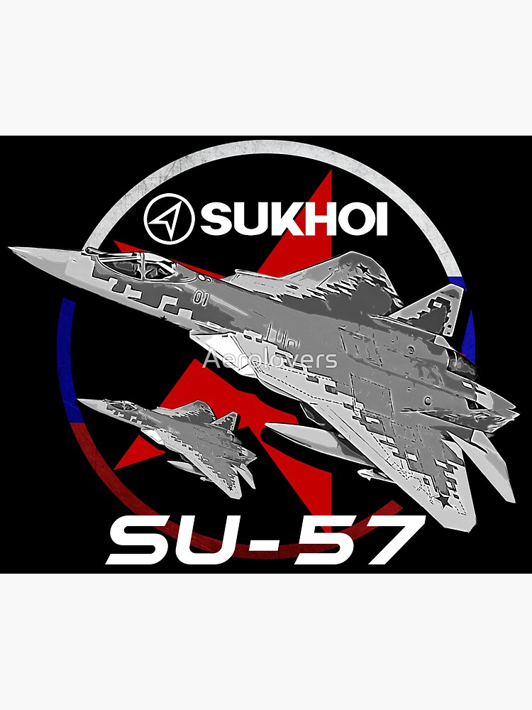 "Sukhoi SU-57 Russian fighterjet" Sticker for Sale by Aerolovers ...
