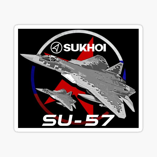 "Sukhoi SU-57 Russian fighterjet" Sticker for Sale by Aerolovers ...