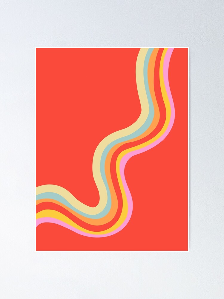 "Groovy 70s Retro Rainbow flow - Organic & happy uplifting lines in a ...