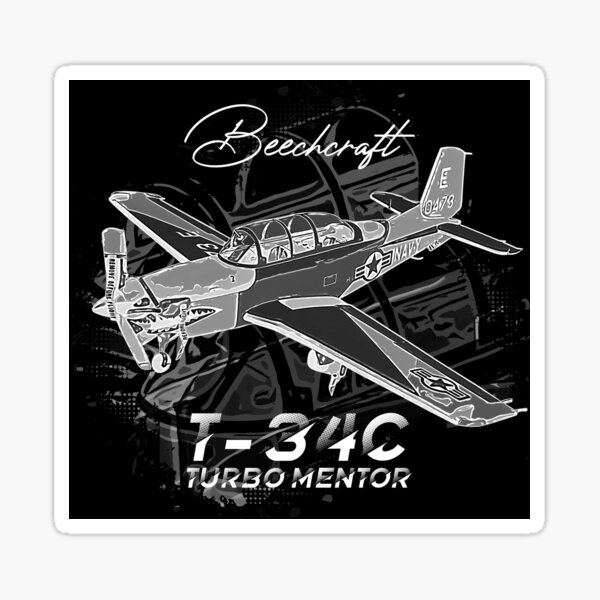 "Beechchraft T-34C Turbo Mentor Aircraft" Sticker for Sale by ...