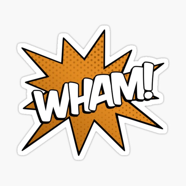 "Wham T-ShirtWham - Funny Retro Comic Book" Sticker for Sale by ...