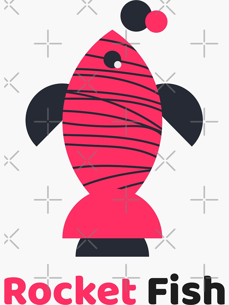 "Rocket fish - funny design " Sticker for Sale by zaiynabhw | Redbubble