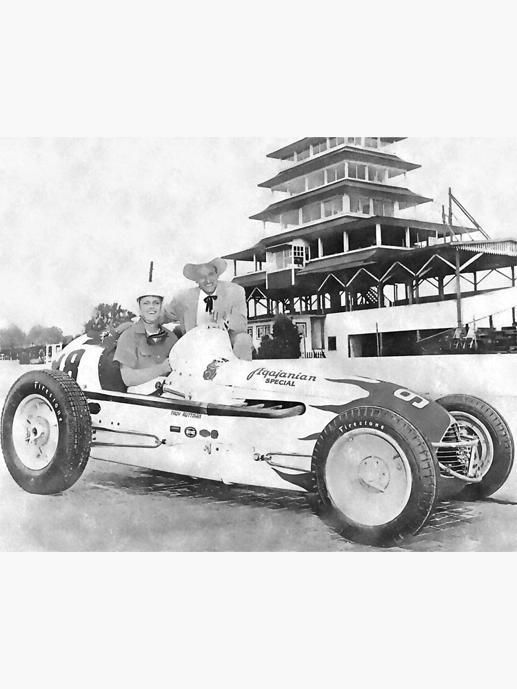 "Troy Ruttman at Indy in 1952 Ptg Bw" Photographic Print for Sale by ...