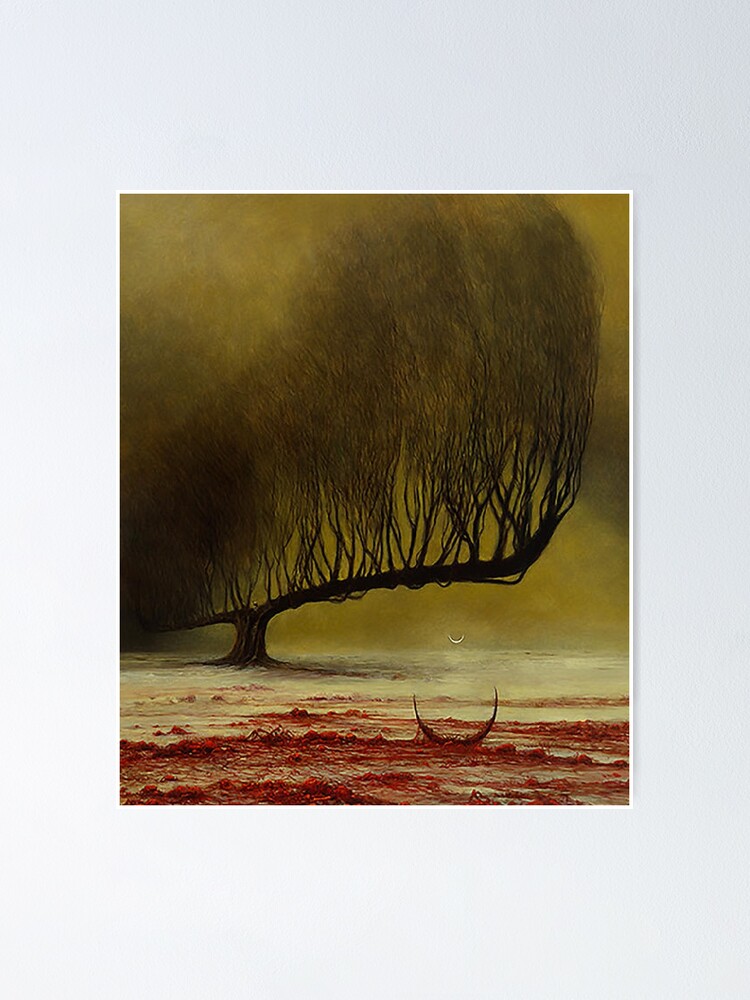" Zdzislaw Beksinski tree cursed paintings" Poster by merchbyashley ...