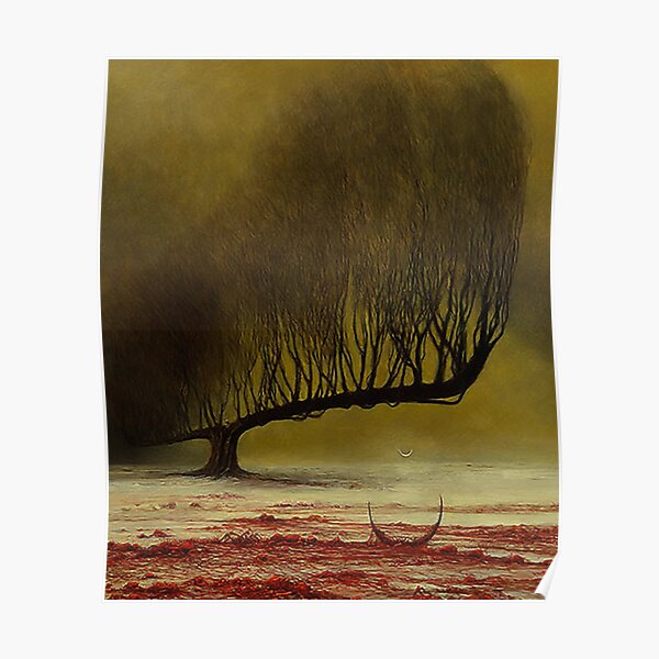 " Zdzislaw Beksinski tree cursed paintings" Poster by merchbyashley ...