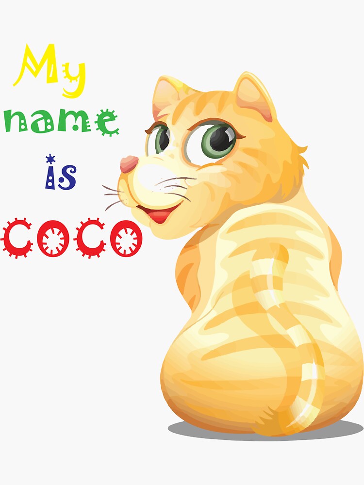 "coco cat " Sticker for Sale by creativesobi | Redbubble