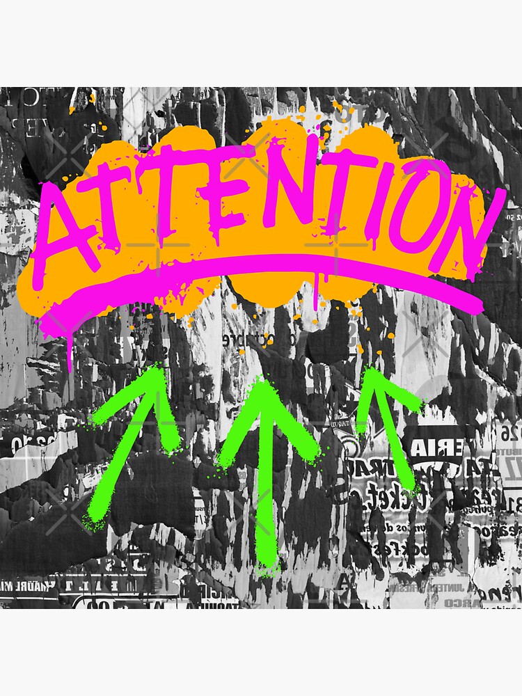 "Graffiti attention style" Sticker for Sale by willyparo | Redbubble
