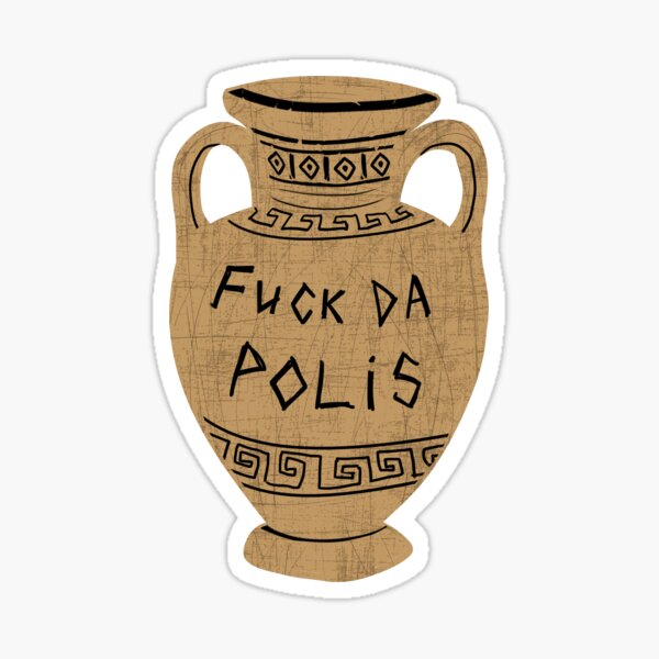 Pegatina «Jarrón de figuras rojas de la Antigua Grecia - Cerámica» de ...