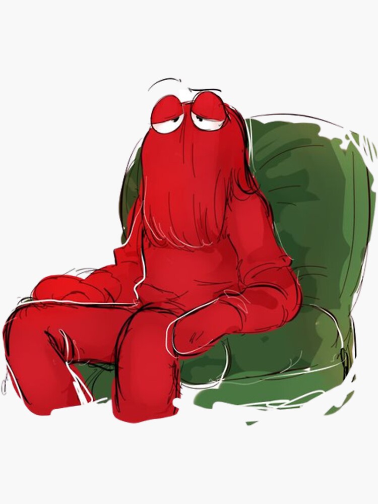 "Red guy don't hug me Im scared" Sticker for Sale by NoLimitly | Redbubble