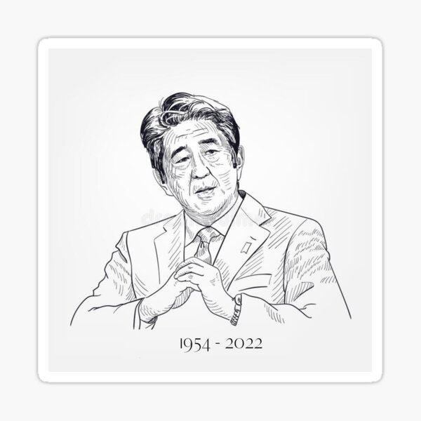 "Shinzo Abe Drawing Illustration " Sticker for Sale by garniturex ...
