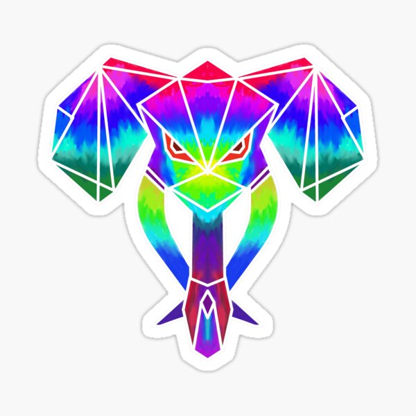 "Colourful Tusker" Sticker for Sale by Artsbyhash | Redbubble